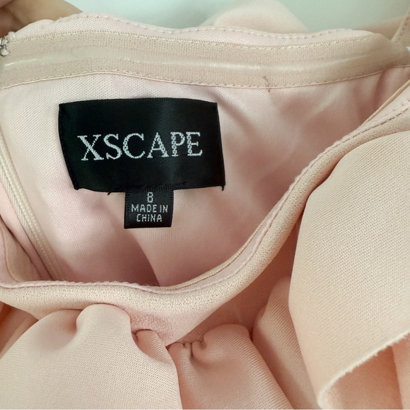 Xscape | Dresses | Xscape Ruffle Off The Shoulder Blush Pink Maxi Dress ...